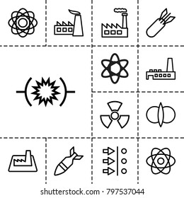 Nuclear Icons Set 13 Editable Outline Stock Vector (Royalty Free ...