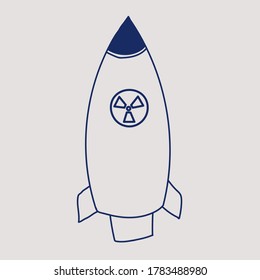 Nuclear Missile Doodle Vector Drawing Blue Stock Vector (Royalty Free ...