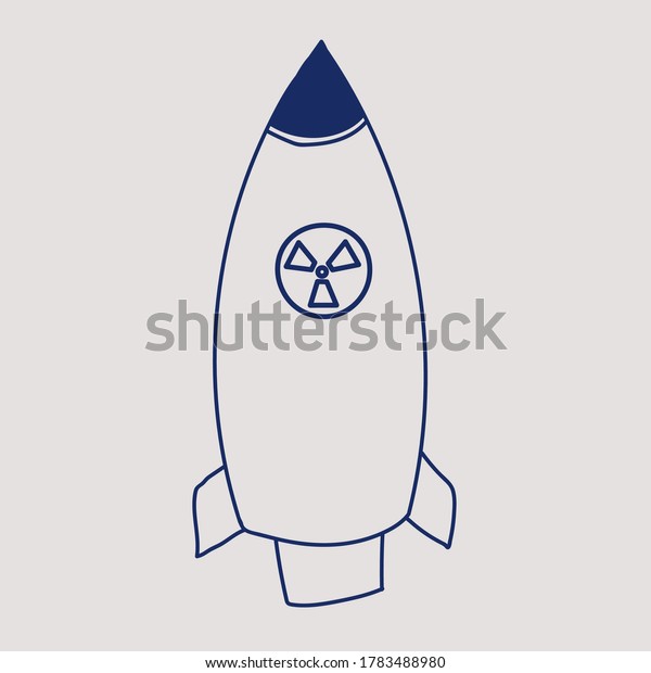 Nuclear Missile Doodle Vector Drawing Blue Stock Vector (Royalty Free ...