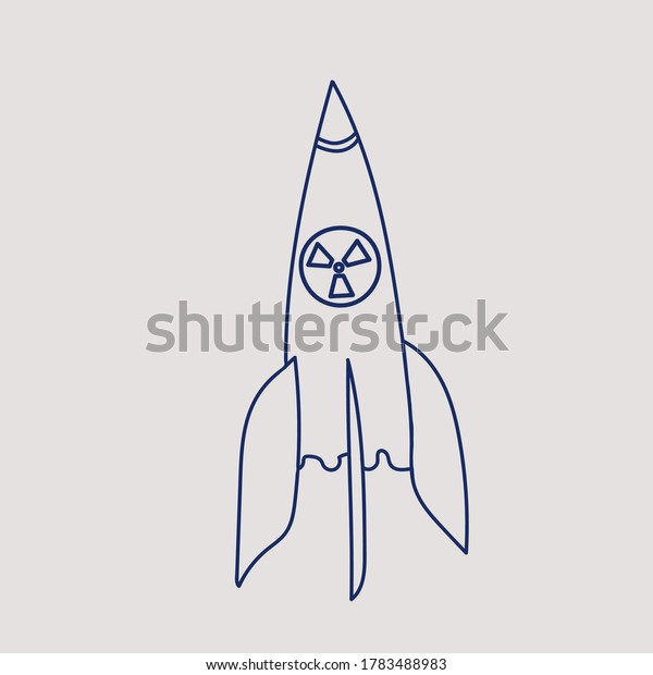 Nuclear Missile Doodle Vector Drawing Blue Stock Vector (Royalty Free ...