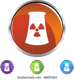 Nuclear Powerplant Web Button Isolated On Stock Vector (Royalty Free ...