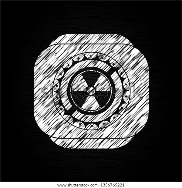 Nuclear Radioactive Icon Drawn Chalkboard Texture Stock Vector (Royalty ...
