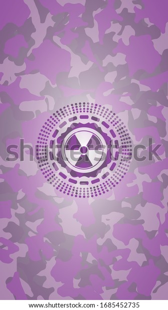 Nuclear Radioactive Icon On Pink Purple Stock Vector (Royalty Free ...