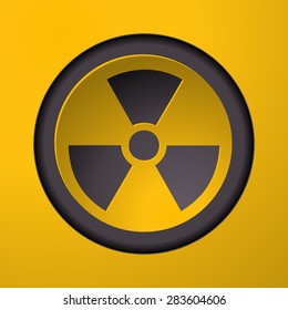 Nuclear Sign Button On Yellow Background Stock Vector (Royalty Free ...