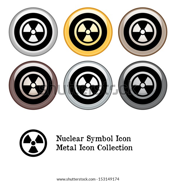 Nuclear Symbol Icon Metal Icon Set Stock Vector (Royalty Free ...