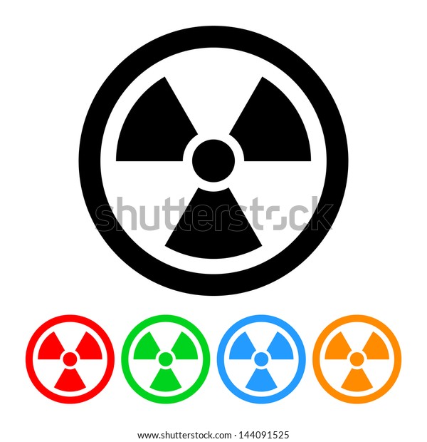 Nuclear Symbol Icon Vector Four Color Stock Vector (Royalty Free) 144091525