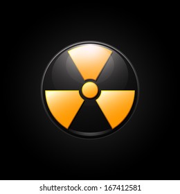 Nuclear Symbol On Black Background Stock Vector (Royalty Free ...