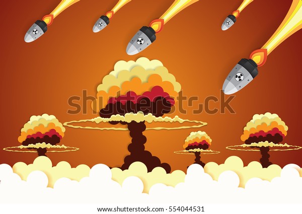 Nuclear War Atom Bombs Falling On Stock Vector (Royalty Free) 554044531 Nuclear War Atom Bombs Falling On Stock Vector (Royalty Free) 554044531
