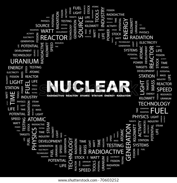 Nuclear Word Collage On Black Background Stock Vector (Royalty Free ...