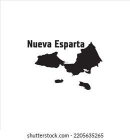 Nueva Esparta Map Black Lettering Design Stock Vector (Royalty Free ...