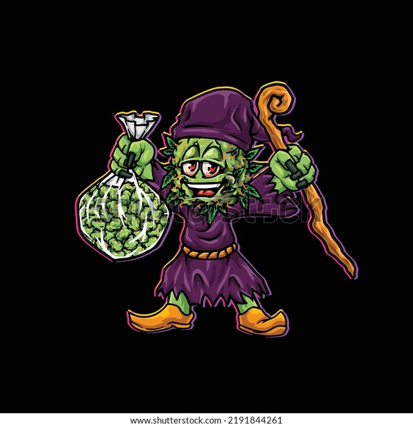 Nug Wizard Character Cartoon Mascot Smoking Stock Vector (Royalty Free ...
