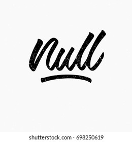 Null Logo Ink Hand Lettering Modern Stock Vector (Royalty Free ...