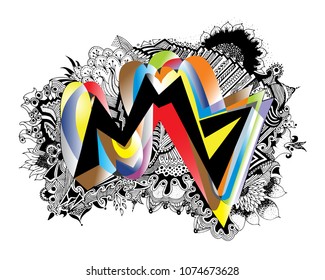 Numb Hand Drawn Typography Batik Elements Stock Vector (Royalty Free ...