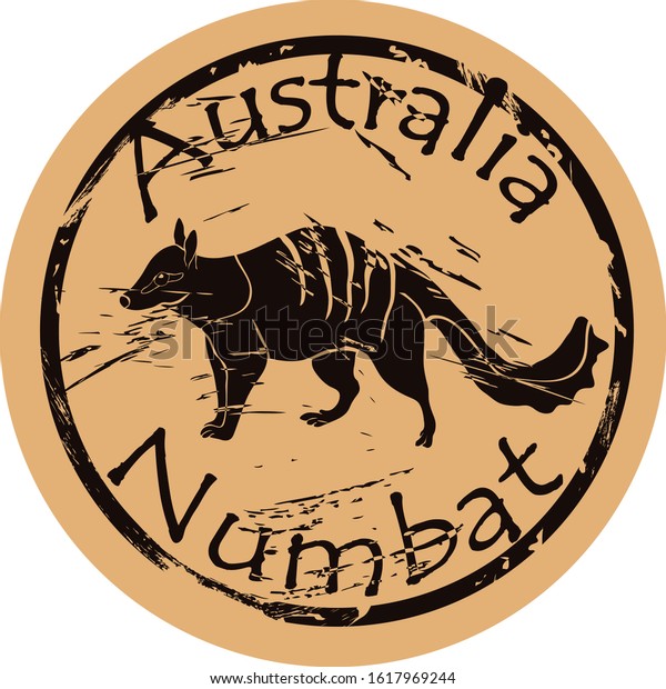 Numbat Silhouette Icon Vector Round Shabby Stock Vector (Royalty Free ...