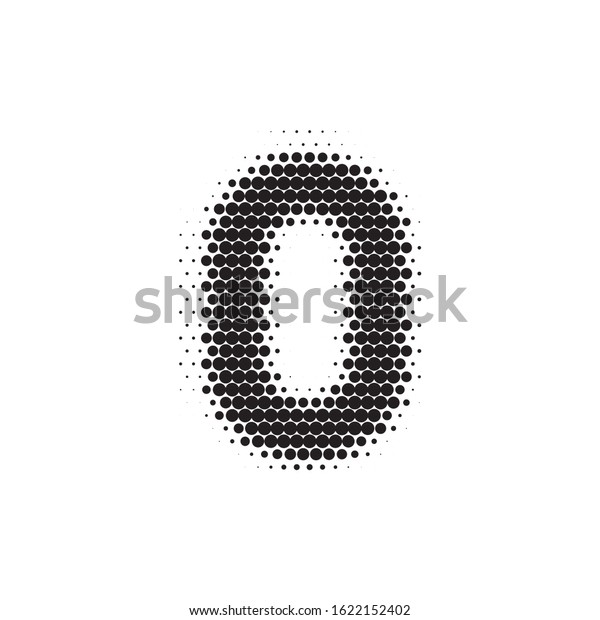 Number 0 Black Halftone Pattern Font Stock Vector (Royalty Free ...