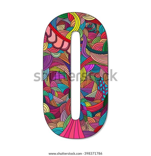 Number 0 Hand Drawn Abstract Doodle Stock Vector (Royalty Free ...