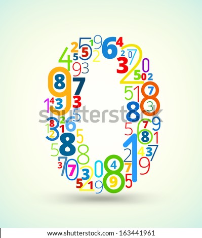 Number 0 Rainbow Colored Numbers Typography Stock Vector (Royalty Free ...