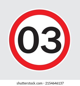 Number 03 Icons Long Shadow Number Stock Vector (Royalty Free ...
