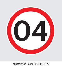 Number 04 Icons Long Shadow Number Stock Vector (Royalty Free ...