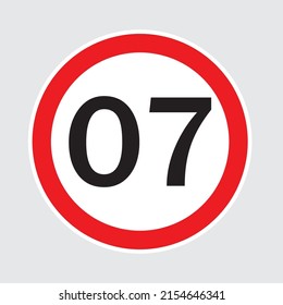Number 07 Icons Long Shadow Number Stock Vector (Royalty Free ...