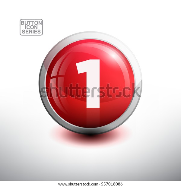 Numéro 1 en Bouton vert brillant : image vectorielle de stock (libre de ...