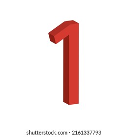 Number 1 3d Simple Clip Art Stock Vector (Royalty Free) 2161337793 ...