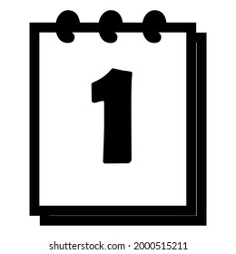 Number 1 Calendar Flipping Datetime Day Stock Vector (Royalty Free ...