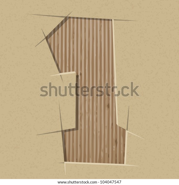Number 1 Cut Out On Cardboard Stock Vector (Royalty Free) 104047547 ...