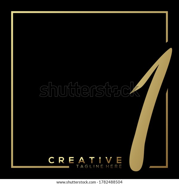 Number 1 Dynamic Gold Typography Logo Stock Vector (Royalty Free ...