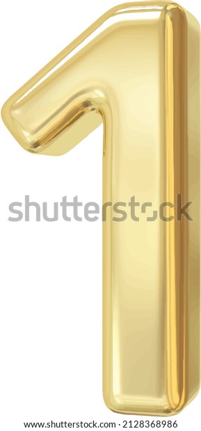 Number 1 Gold 3d Style Stock Vector (Royalty Free) 2128368986 ...