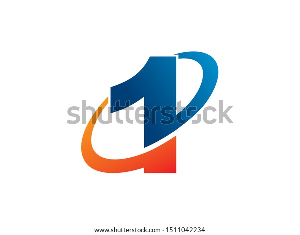 Number 1 logo or symbol template design
