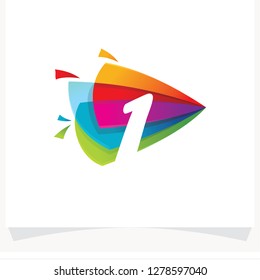 Number 1 Negative Space Design Number Stock Vector (Royalty Free ...