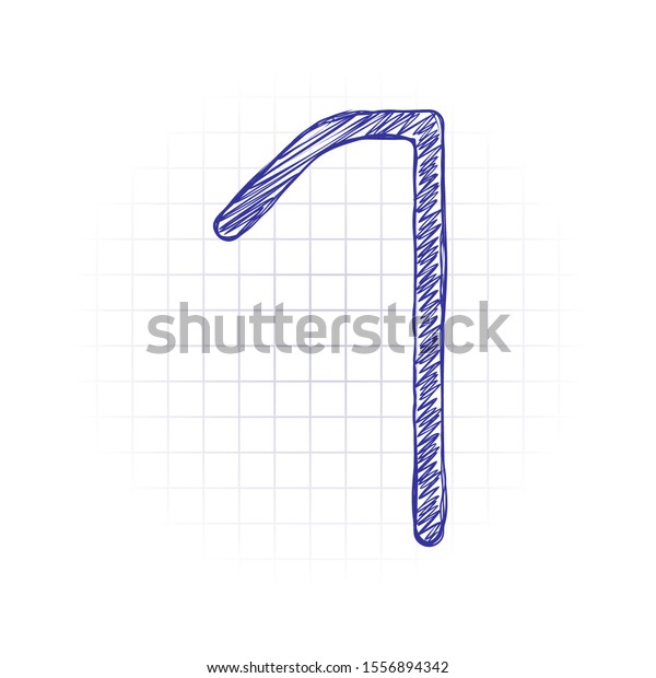 Number 1 Numeral One Hand Drawn Stock Vector (Royalty Free) 1556894342 ...