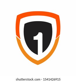Number 1 Shield Technology Logo Symbol Stock Vector (Royalty Free ...
