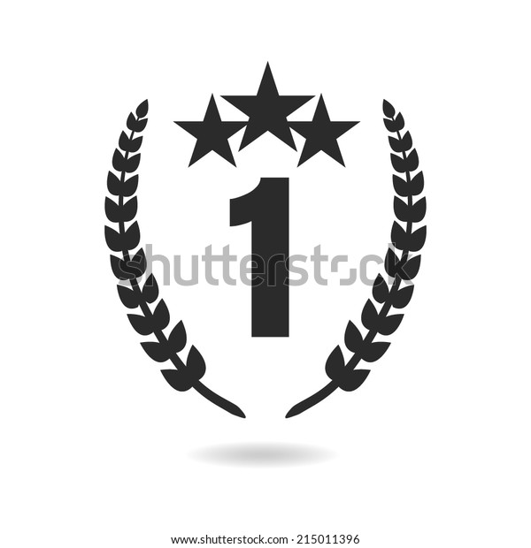 Number 1 Silhouette Winner Icon Laurel Stock Vector (Royalty Free ...