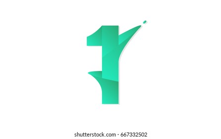 Number 1 Vector Illustration Gradients Fill Stock Vector (Royalty Free ...