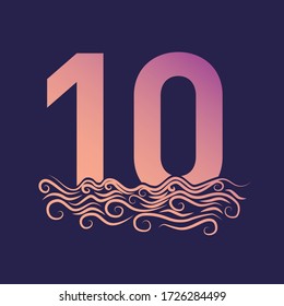 Number 10 Logo Symbol Template Design Stock Vector (Royalty Free ...