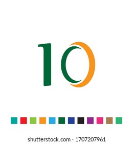 Number 10 Logo Vector Colorful Stock Vector (Royalty Free) 1707207961 ...