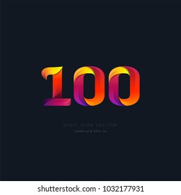 100th Anniversary Logo Design Number 100 Stock Vector (Royalty Free ...