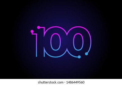 Number 100 Logo Icon Design Pink Stock Vector (Royalty Free) 1486449560 ...