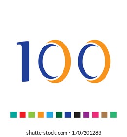 Number 100 Logo Vector Colorful Stock Vector (Royalty Free) 1707201283 ...
