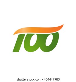 Number 100 Swoosh Design Template Logo Stock Vector (Royalty Free ...
