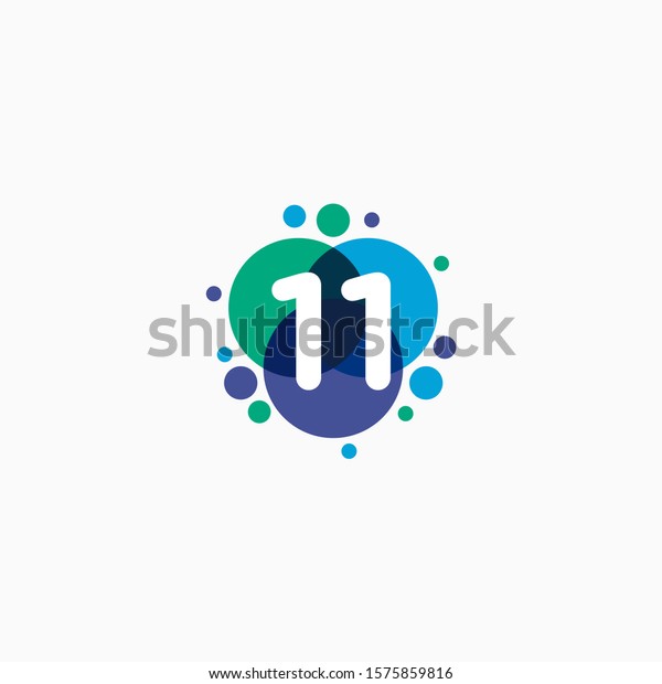Number 11 Dot Abstract Logo Designs Stock Vector (Royalty Free ...
