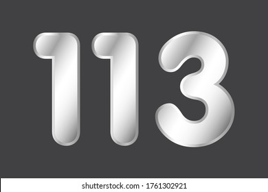 Number 113 Vector Silver Style Eps10 Stock Vector (Royalty Free) 1761302921
