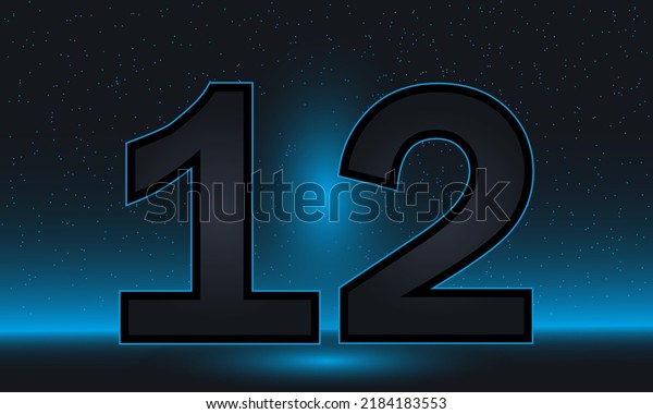 Number 12 Vector Luxury Blue Number Stock Vector (Royalty Free ...