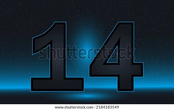 Number 14 Vector Luxury Blue Number Stock Vector (Royalty Free ...