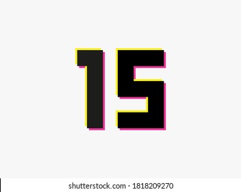 Number 15 Vector Desing Logo Dynamic Stock Vector (Royalty Free ...