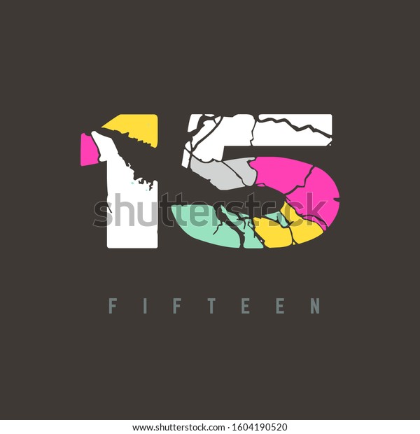 Number 15 Vector Font Alphabet Modern Stock Vector (Royalty Free ...