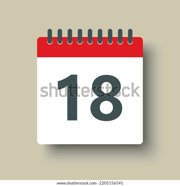 Number 18 Vector Icon Calendar Days Stock Vector (Royalty Free ...
