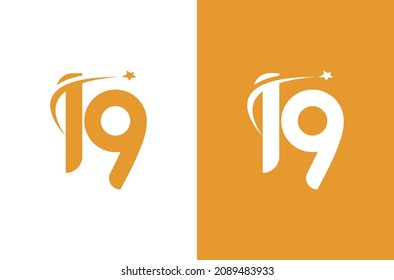 Number 19 Logo Star Concept Logo Stock Vector (Royalty Free) 2089483933